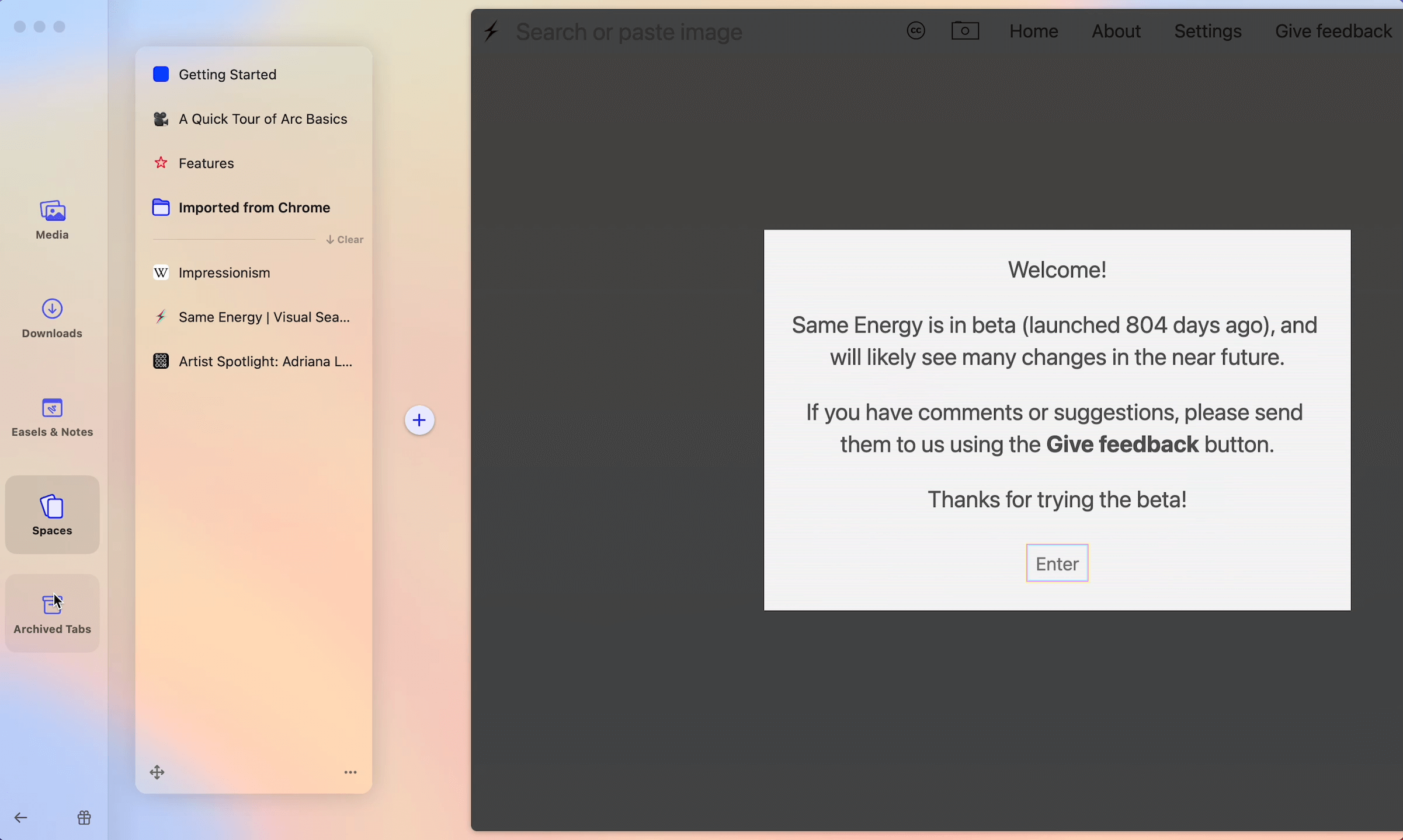 Arc Browser | UI, UX Design | SaaS | Application Design | saas ui